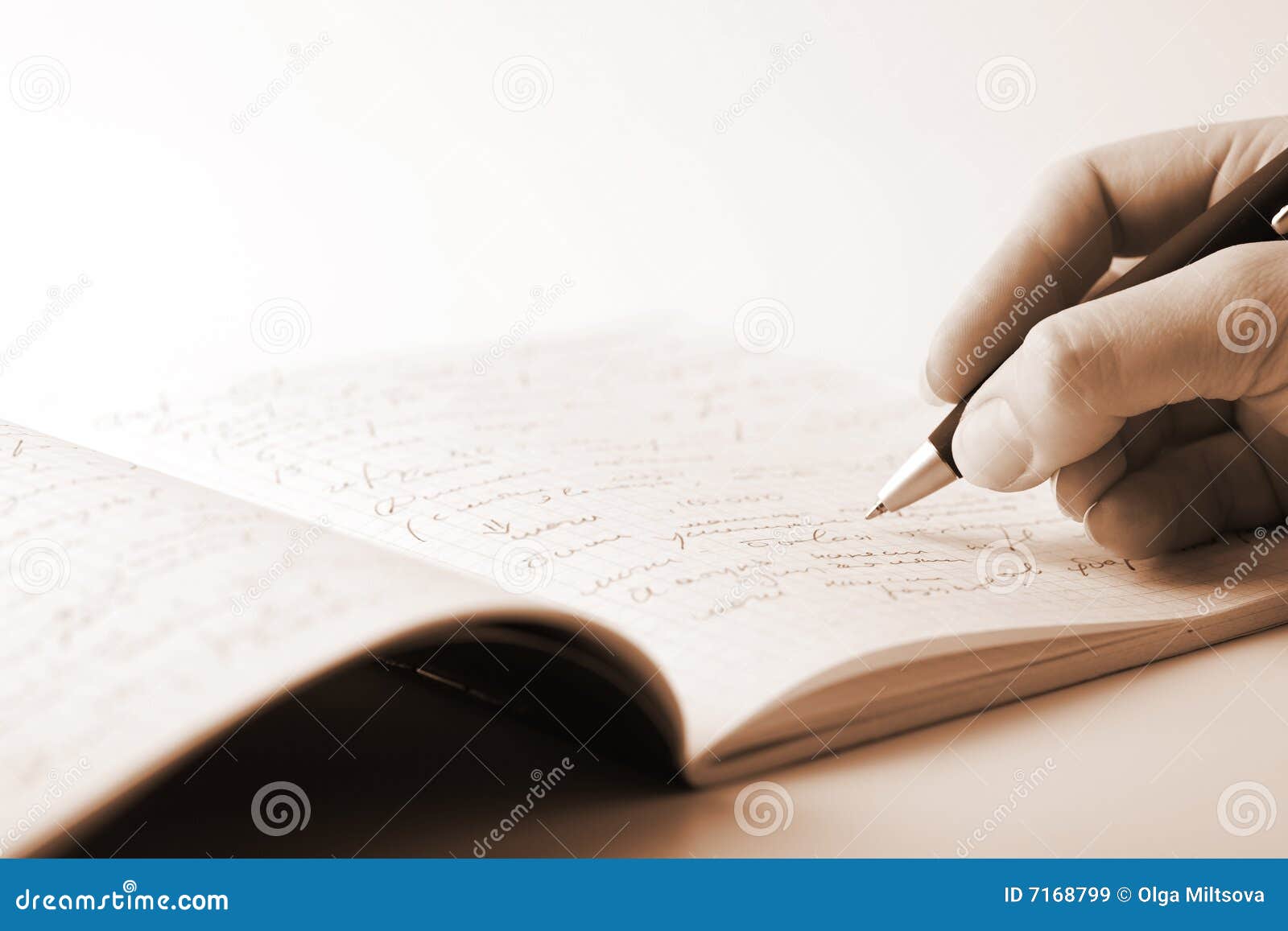 Hand writing in notebook stock image. Image of corporate - 7168799