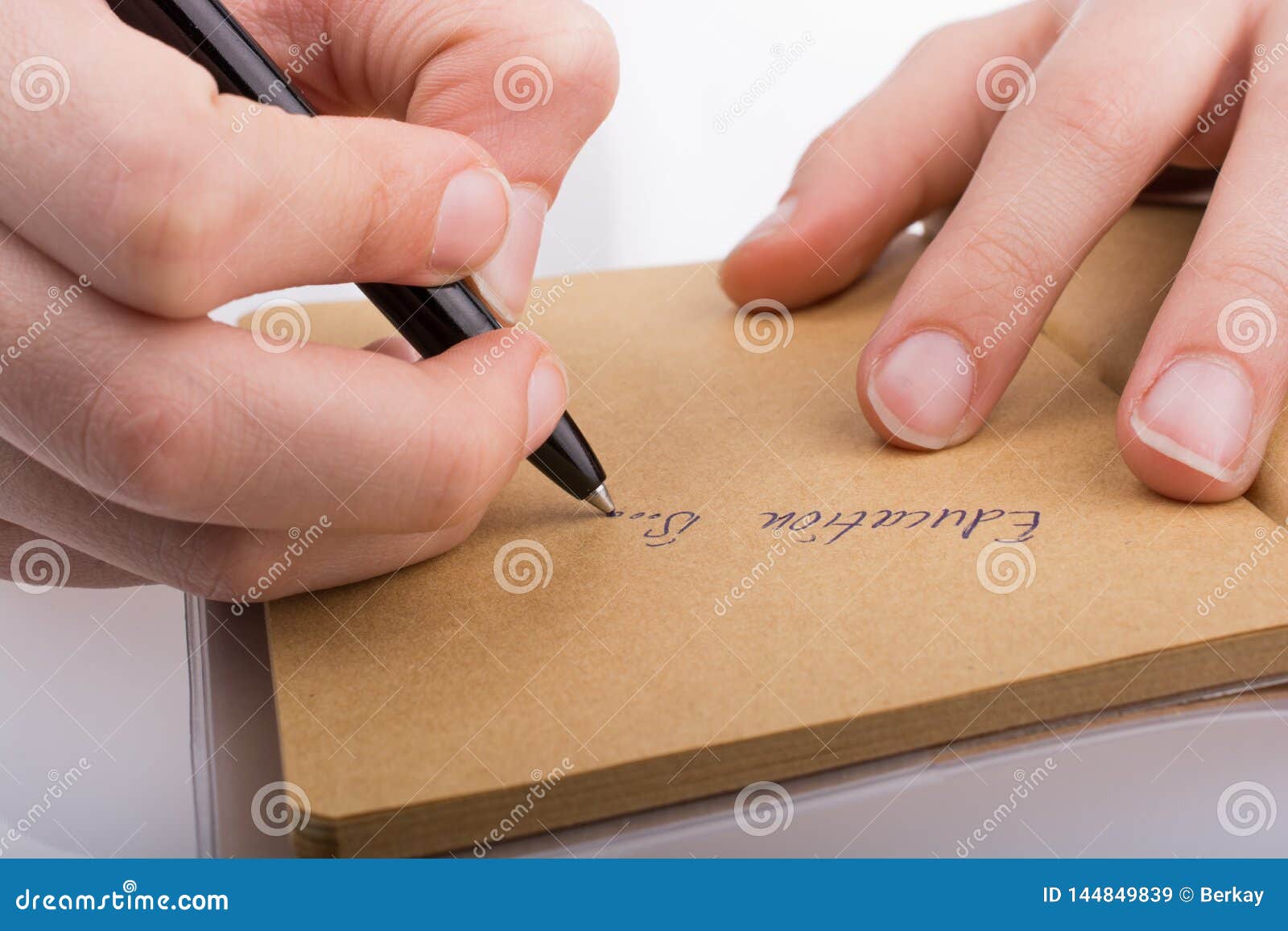 Hand writing on a notebook stock illustration. Illustration of memo ...