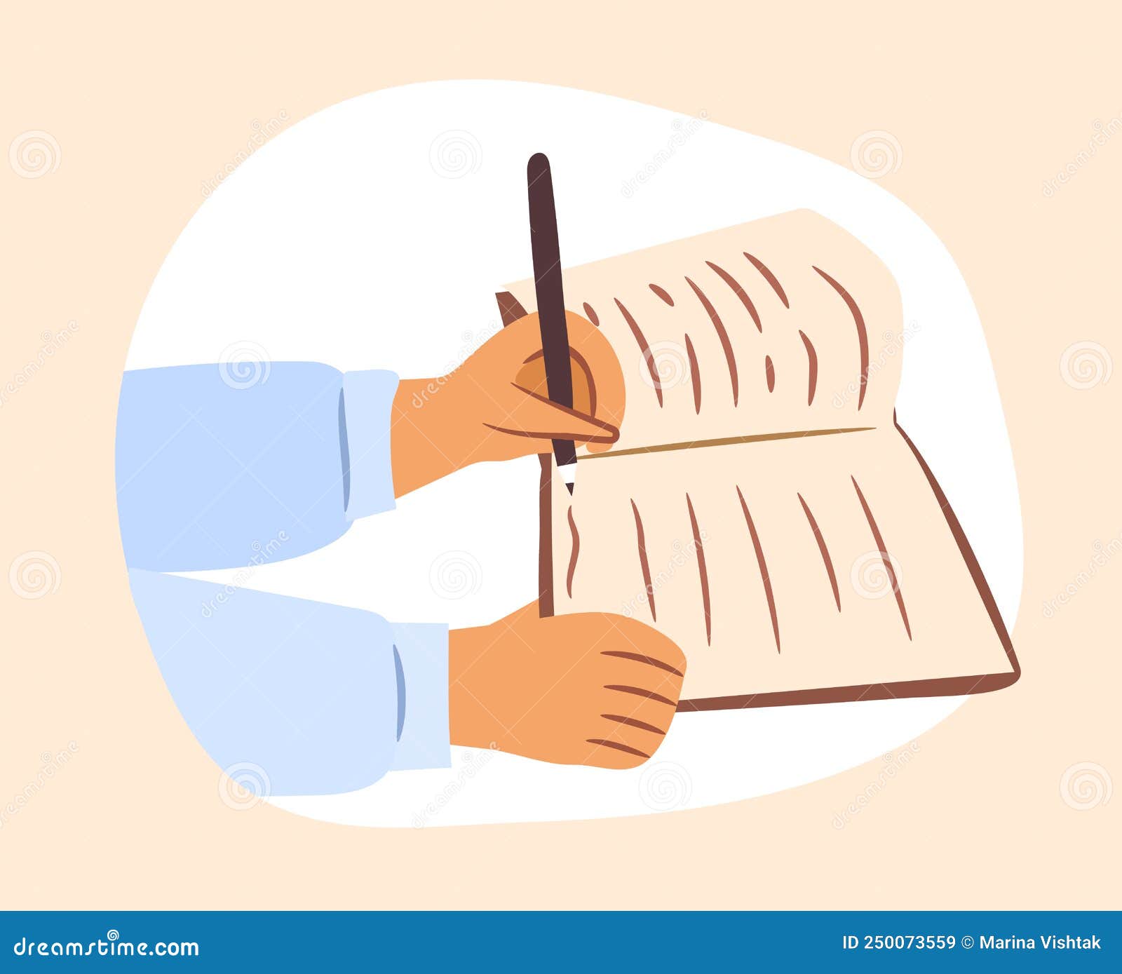 Hand Writing in Notebook Isolated Vector Stock Vector - Illustration of ...