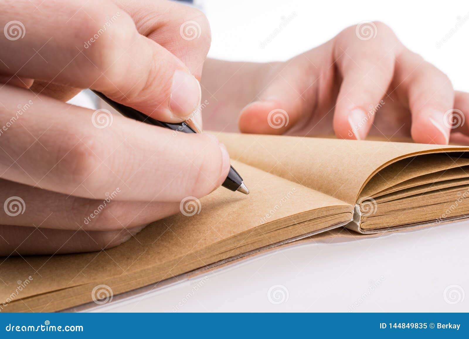 Hand writing on notebook stock illustration. Illustration of pencil ...
