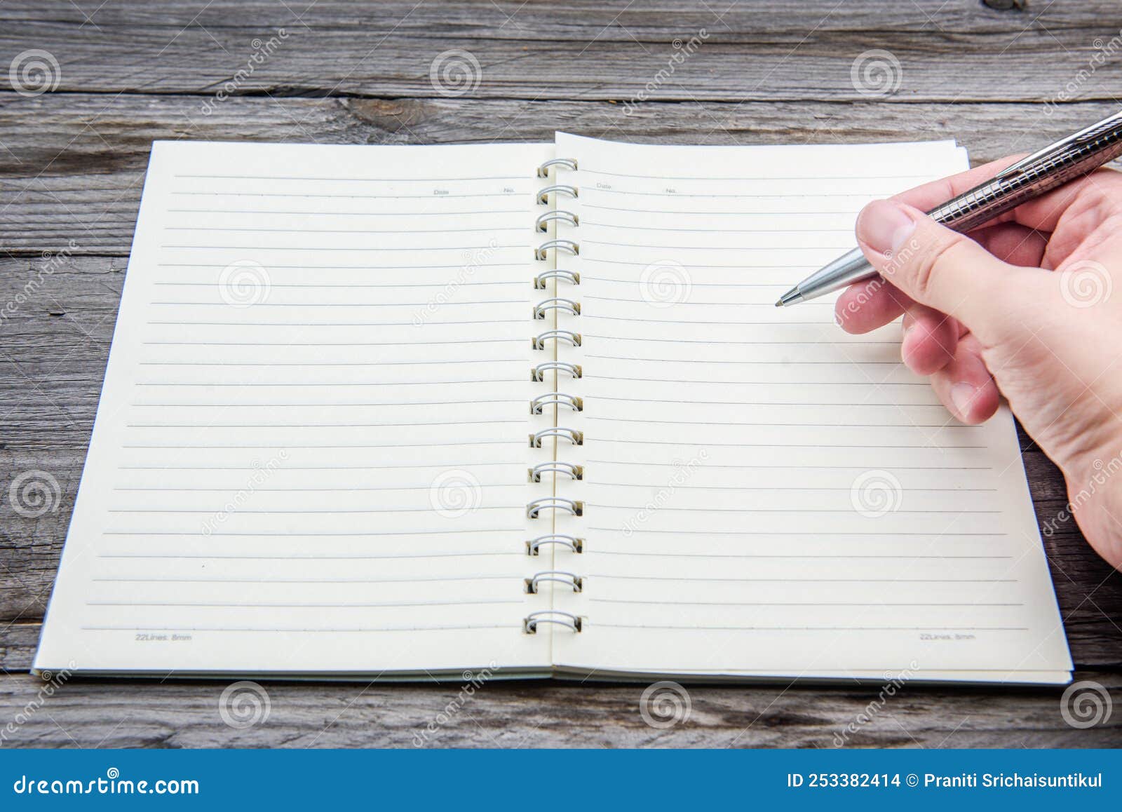Hand Writing on Notebook with Pen Stock Photo - Image of blank, concept ...