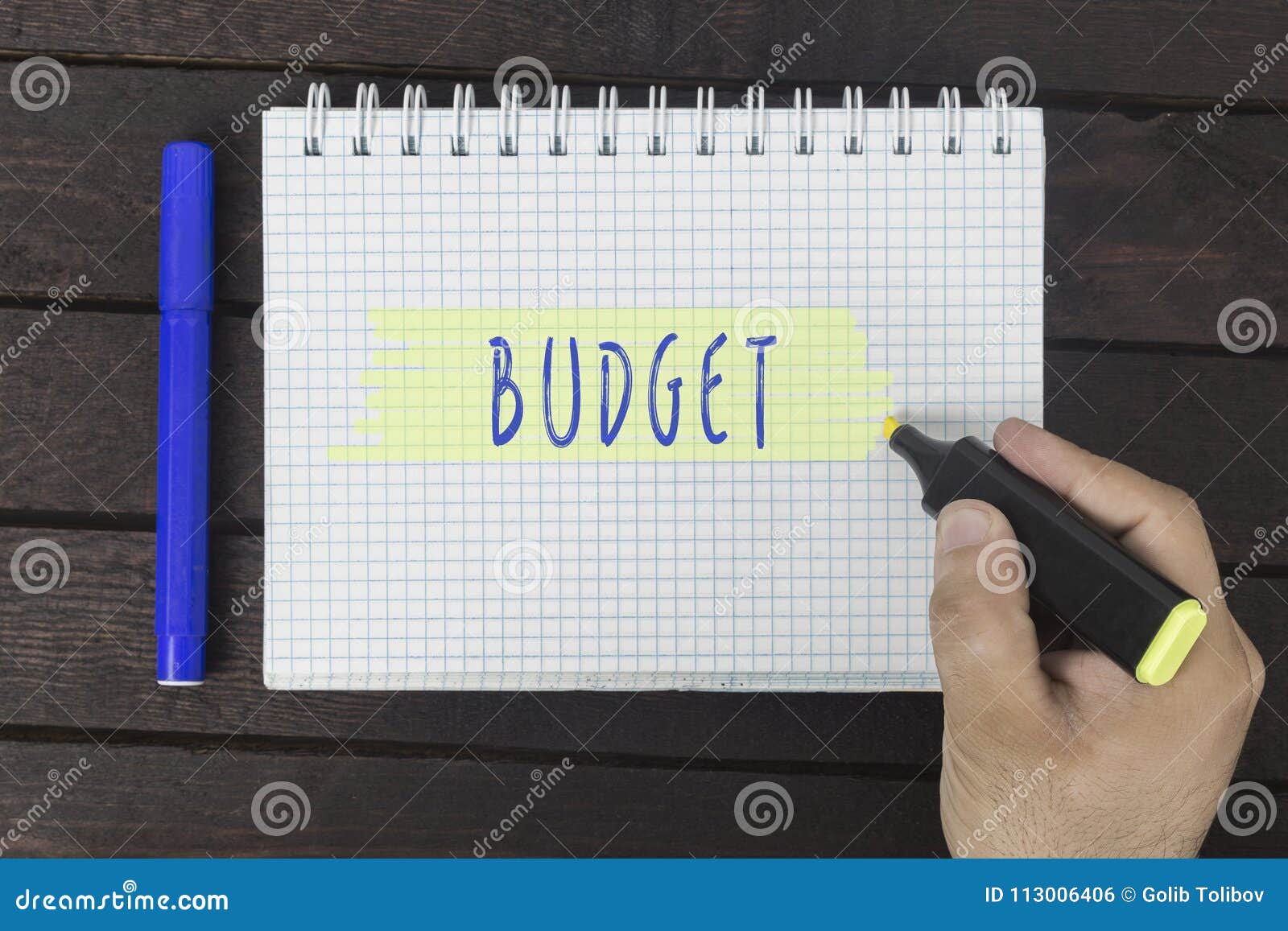 Hand Writing on Notepad: Budget Stock Photo - Image of document ...
