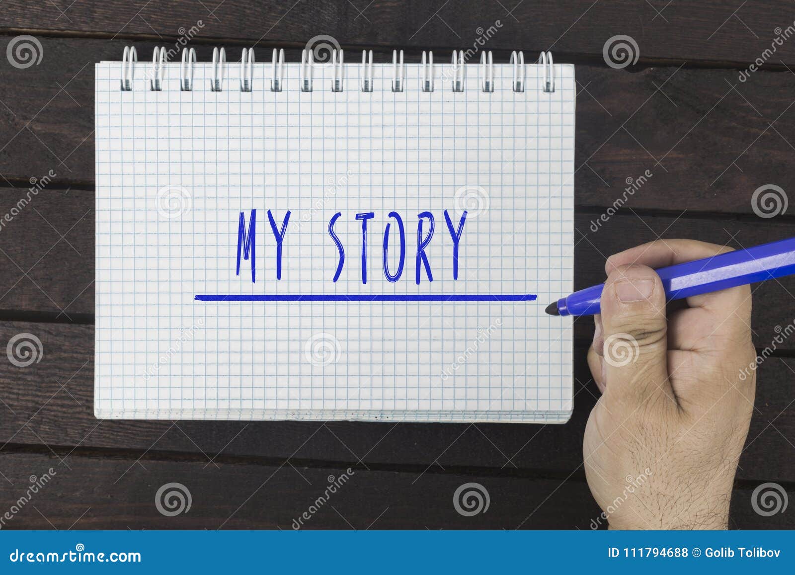 Hand Writing on Notepad: My Story Stock Photo - Image of design, share ...