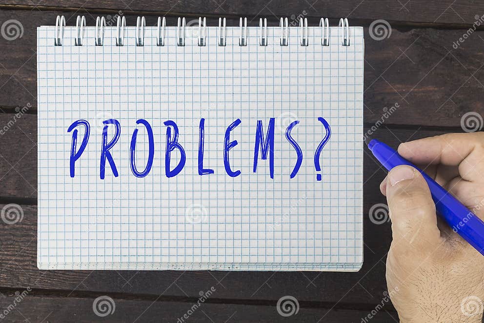 Hand Writing on Notepad: Problems Stock Image - Image of hand, idea ...