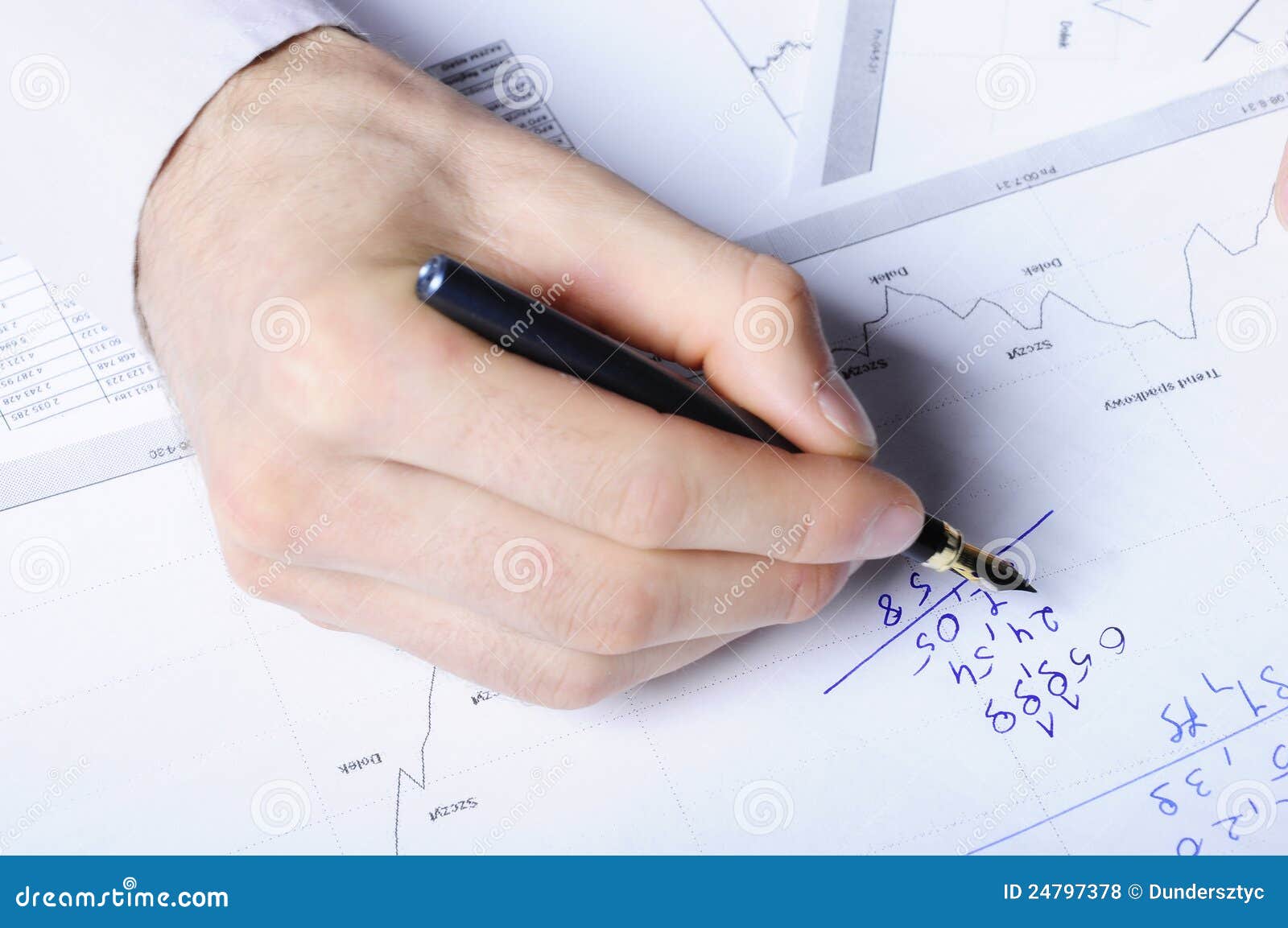 Hand writing a numbers stock photo. Image of management - 24797378