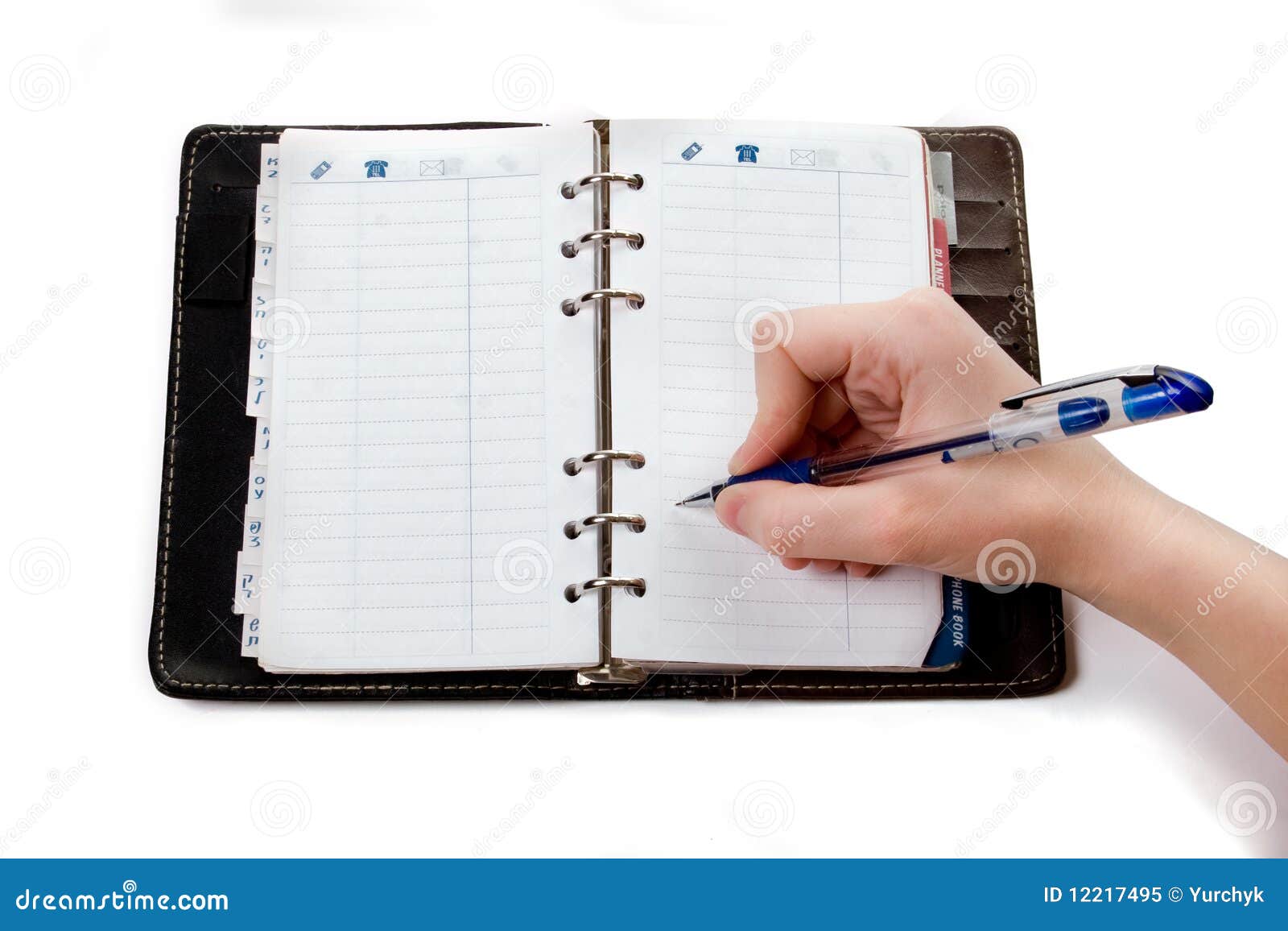 Hand Writing in Open Notebook Stock Image - Image of journal, finance ...