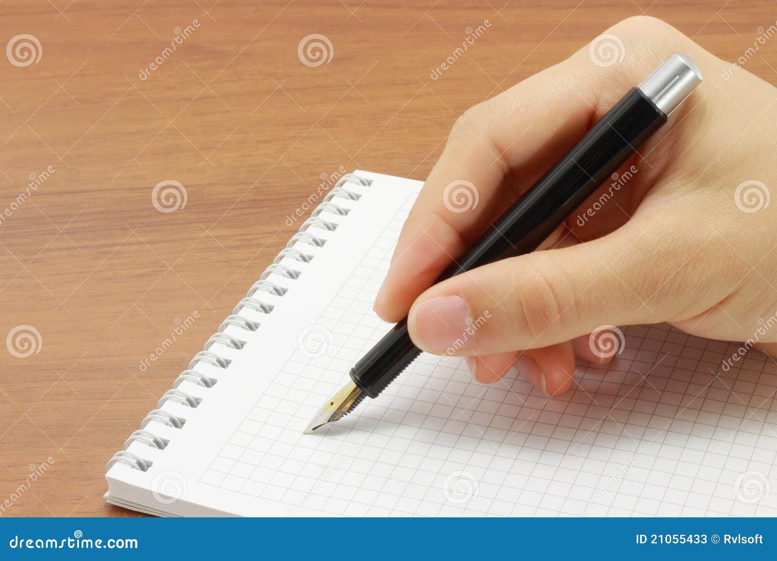 Hand Writing in Open Notepad Stock Image - Image of empty, notebook ...