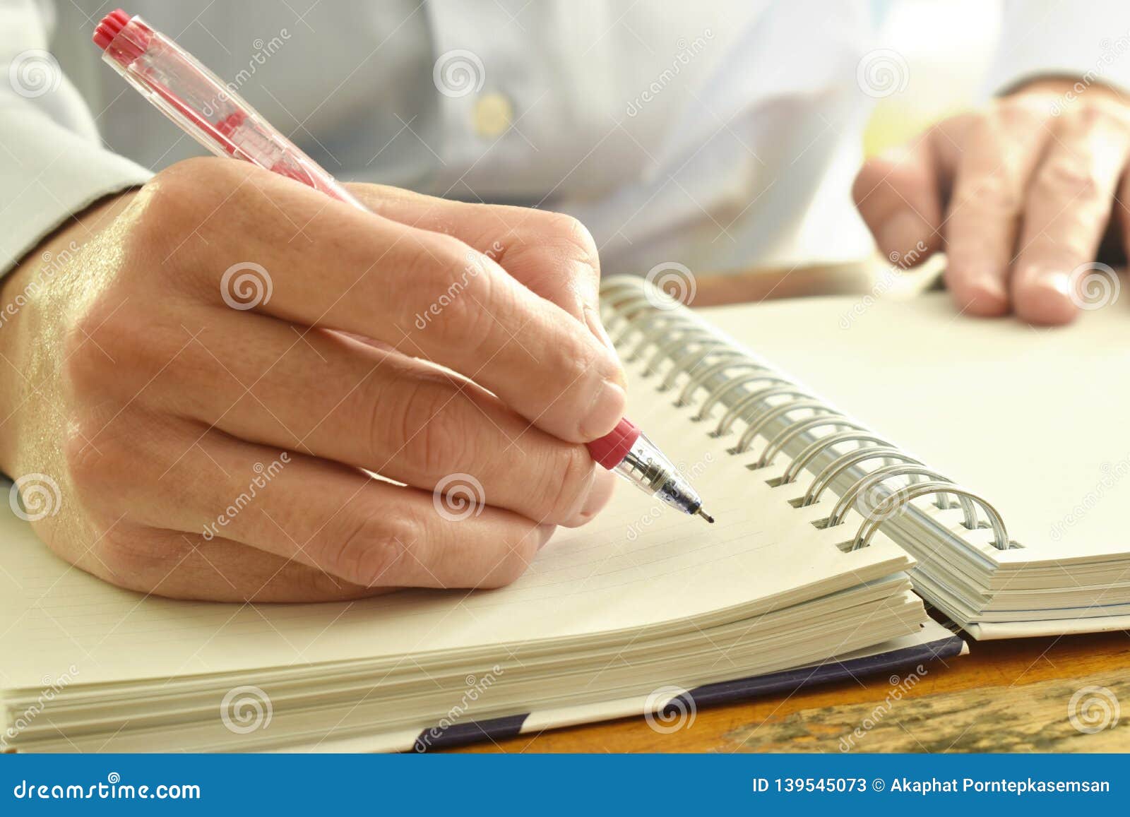 Hand Writing on Paper Book Binding Stock Image - Image of industry ...