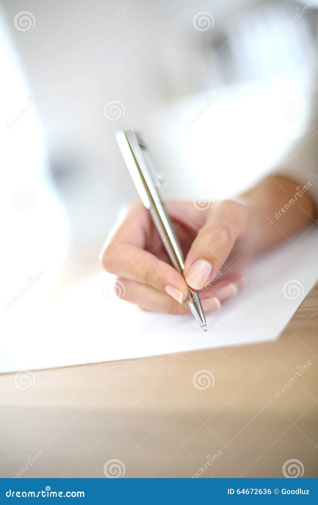 Hand writing on paper stock photo. Image of office, writing - 64672636