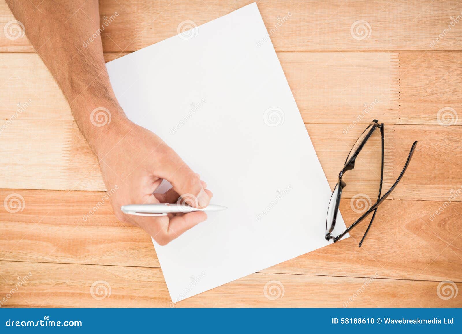 Hand writing on paper stock photo. Image of career, workplace - 58188610