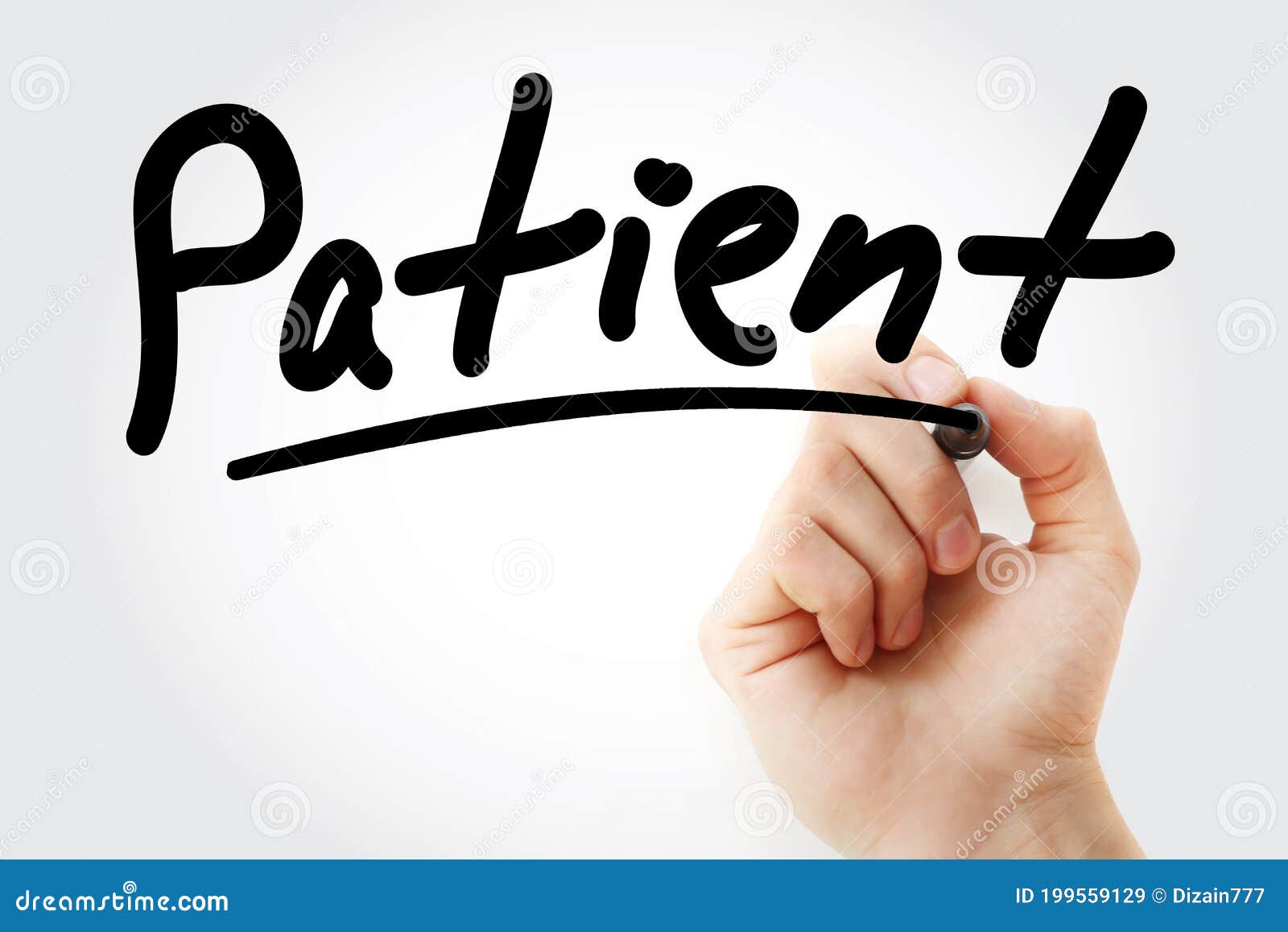Hand Writing Patient with Marker Stock Illustration - Illustration of ...