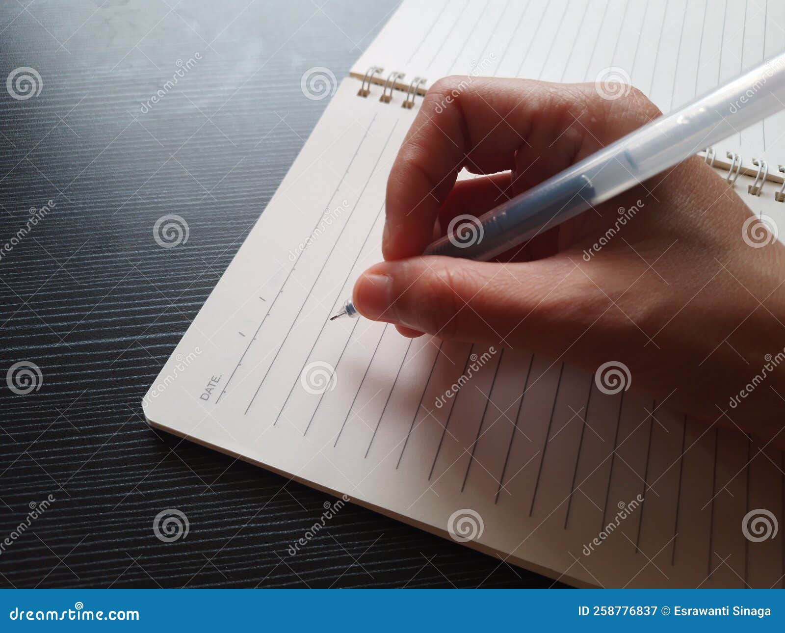 Hand Writing with Pen on Notebook Stock Image - Image of object ... Hand Writing with Pen on Notebook Stock Image - Image of object ...
