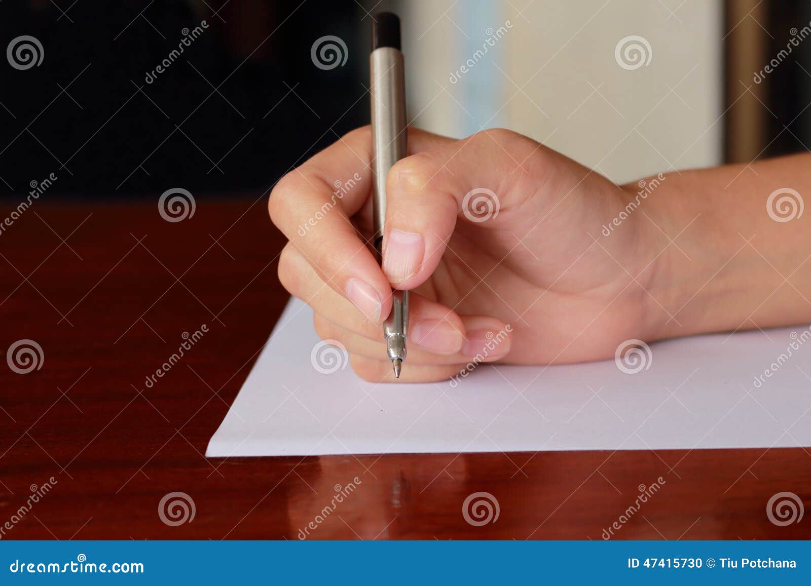 Hand writing by pen stock photo. Image of contract, holding - 47415730