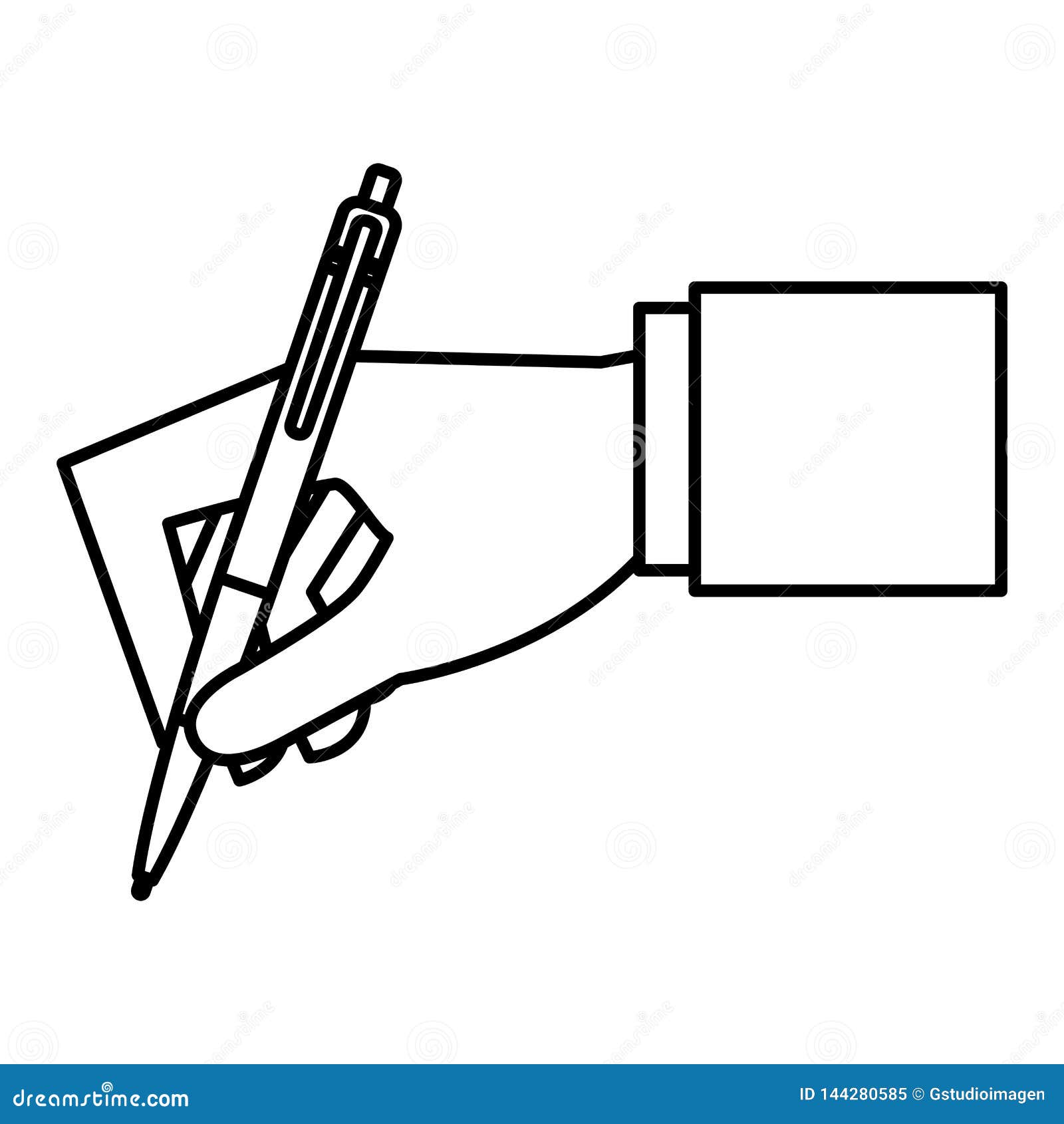 Hand writing with pencil stock vector. Illustration of pencil - 144280585
