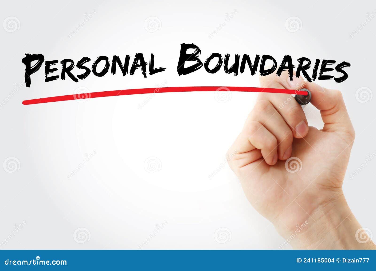 Hand Writing Personal Boundaries with Marker, Concept Background Stock ...