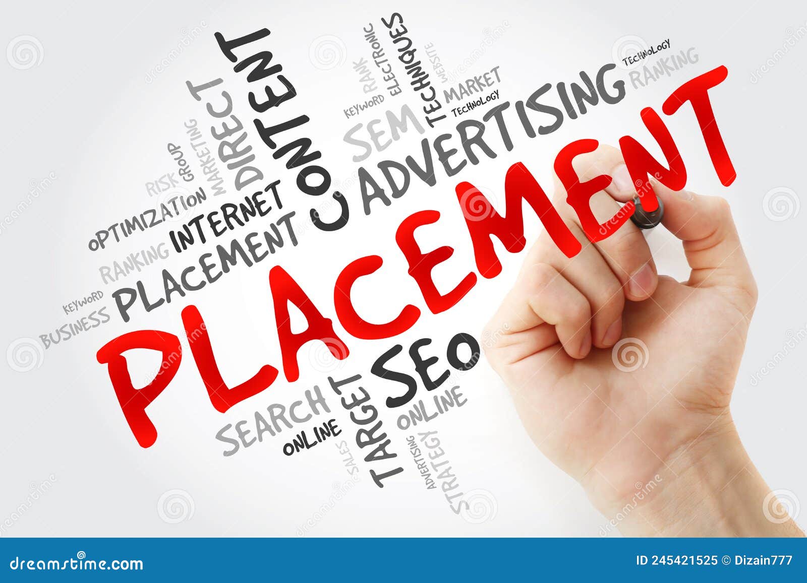 Hand Writing PLACEMENT Word Cloud, Business Concept Stock Image - Image ...