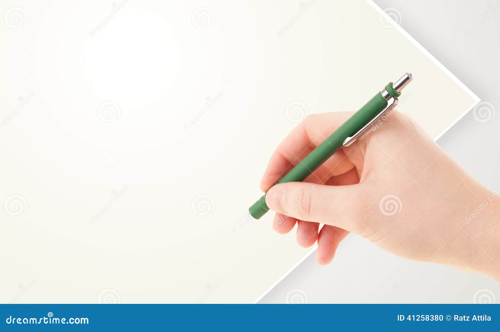 Hand Writing on Plain Empty White Paper Copy Space Stock Photo - Image ...