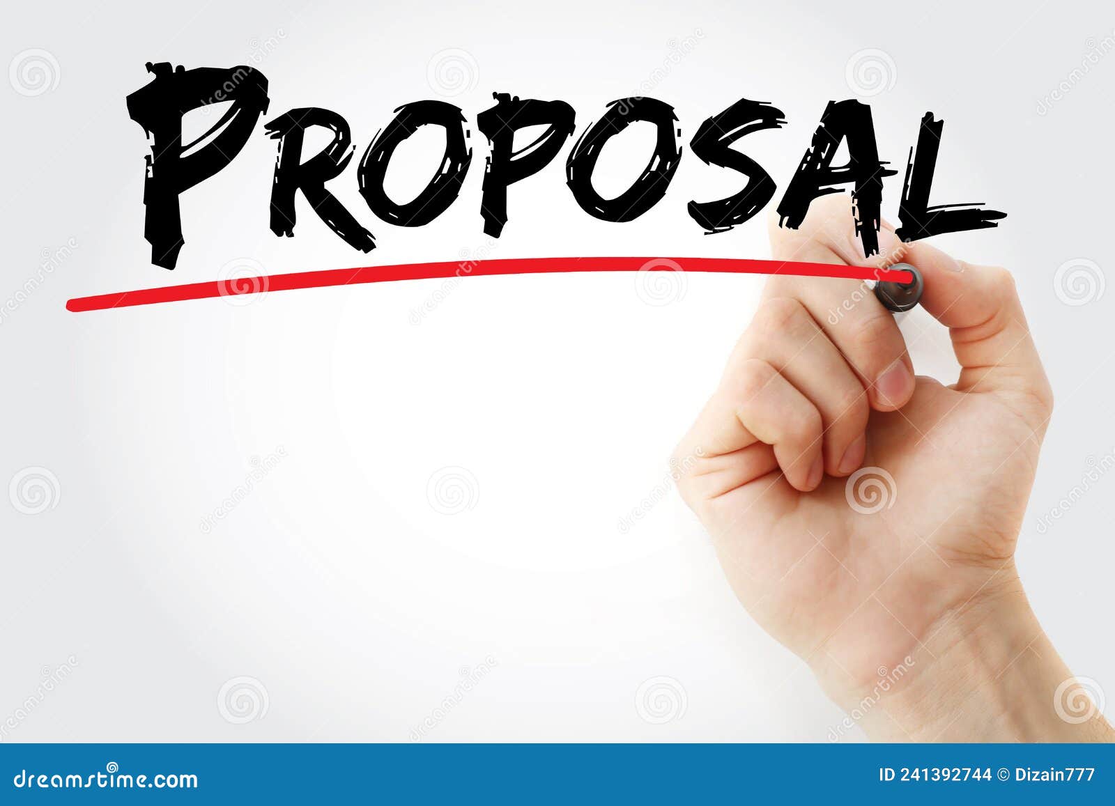 Hand Writing Proposal with Marker, Concept Background Stock Photo ...
