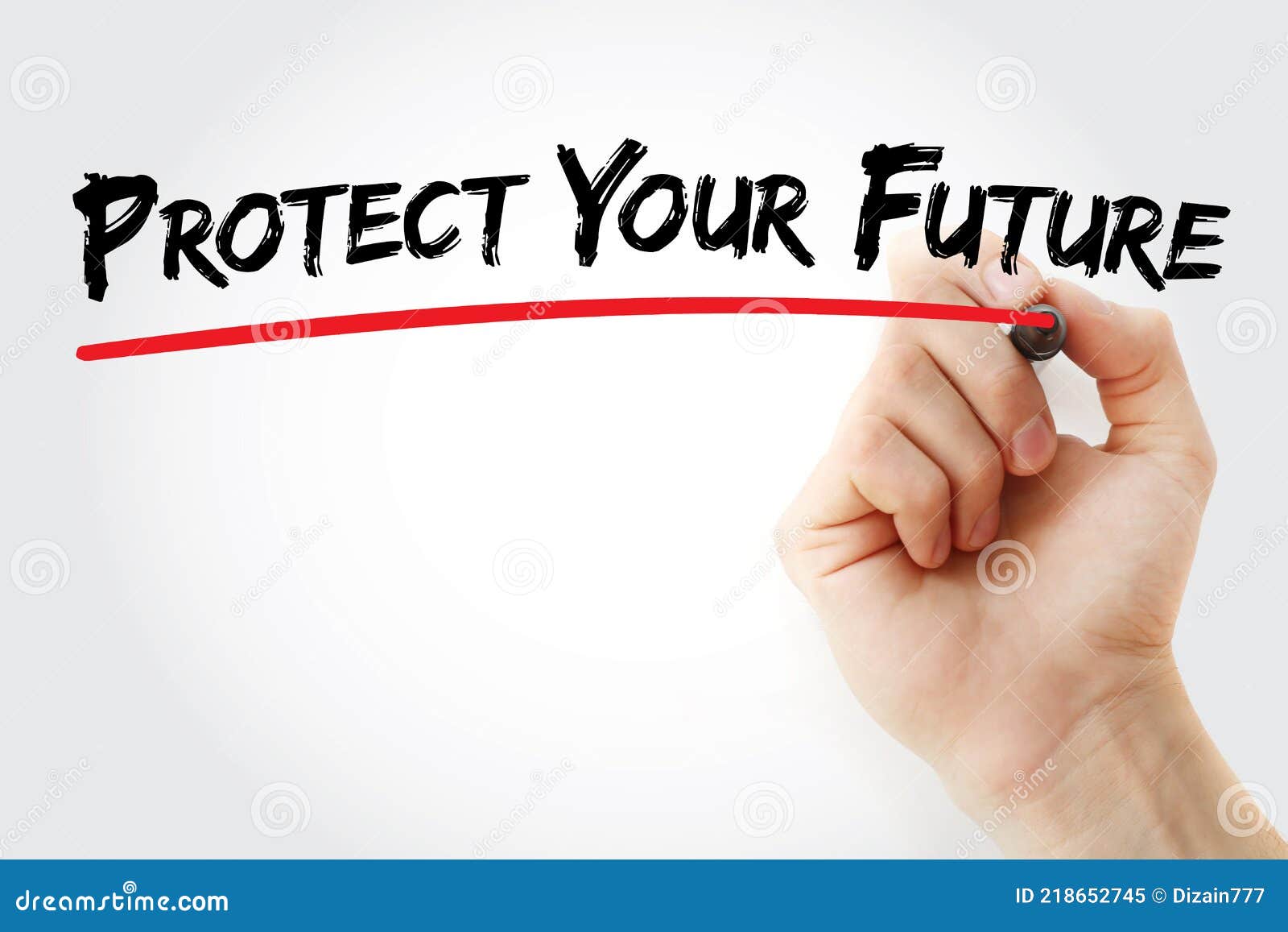 Hand Writing Protect Your Future with Marker, Business Concept Stock ...