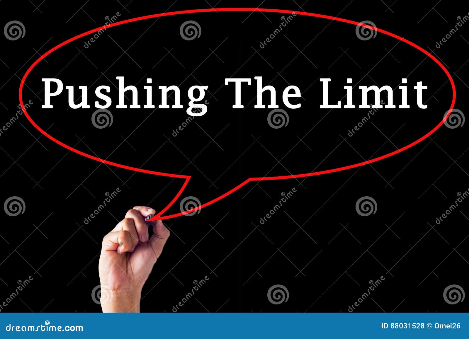Hand Writing Pushing the Limits Stock Photo - Image of marker ...