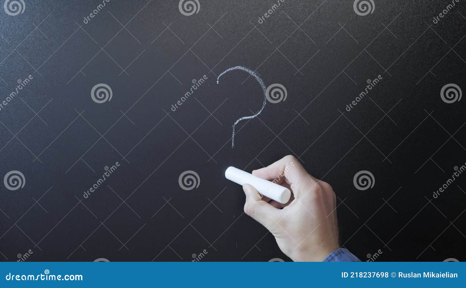 Hand Writing `question Mark` on Chalkboard. Question Mark on Blackboard ...