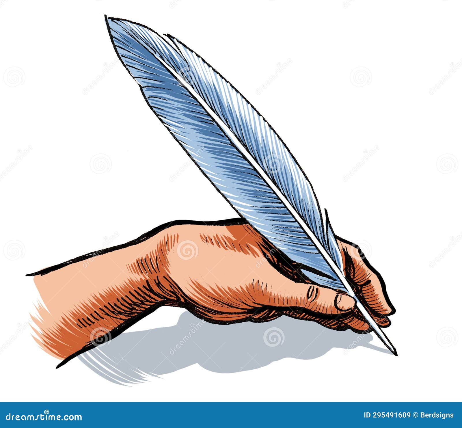 Hand Writing with a Quill Pen Stock Illustration - Illustration of ...