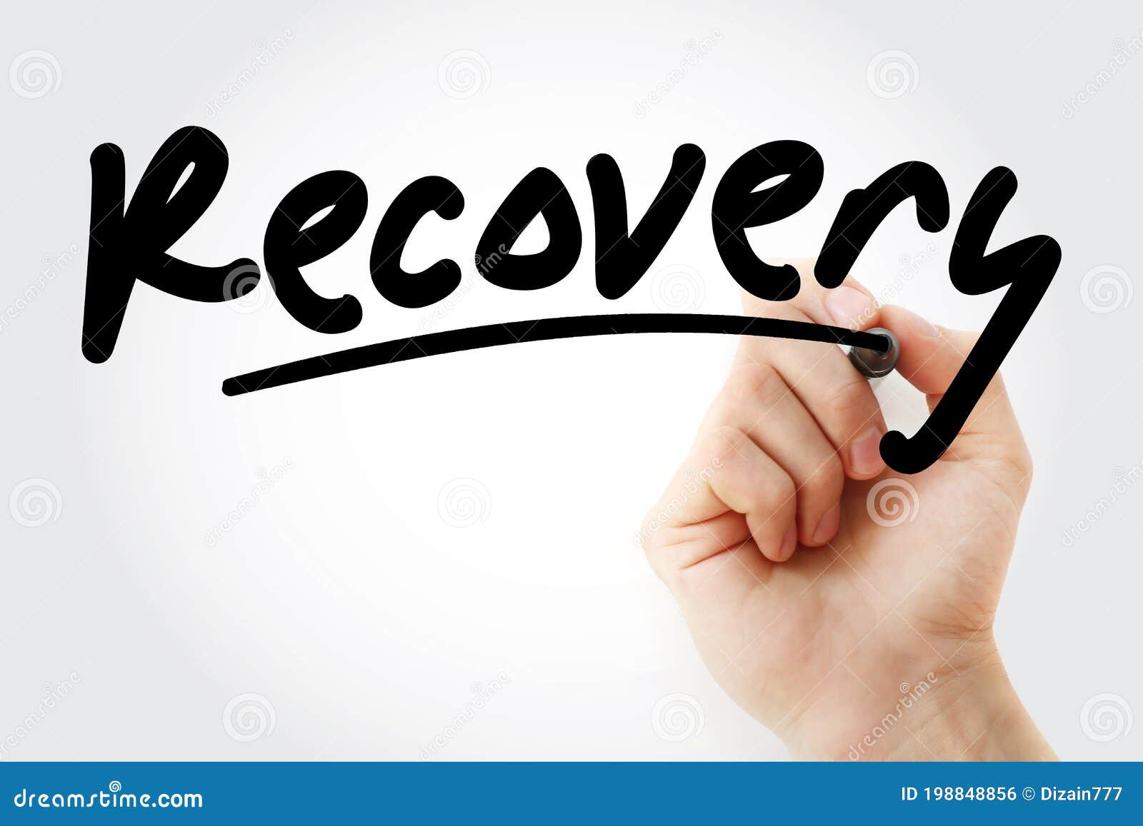 Hand Writing Recovery with Marker Stock Photo - Image of board, injury ...