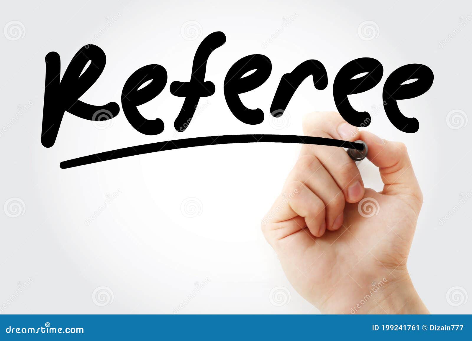 Hand Writing Referee with Marker Stock Image - Image of championship ...