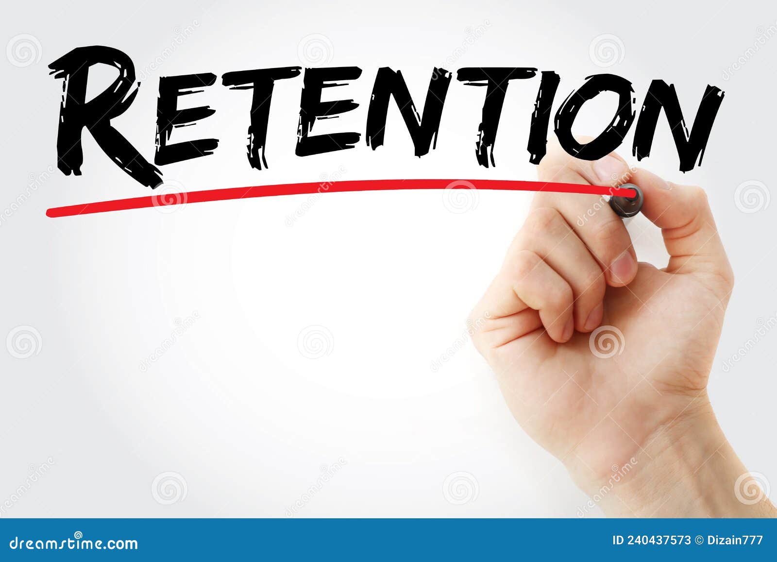 Hand Writing Retention with Marker, Concept Background Stock Image ...