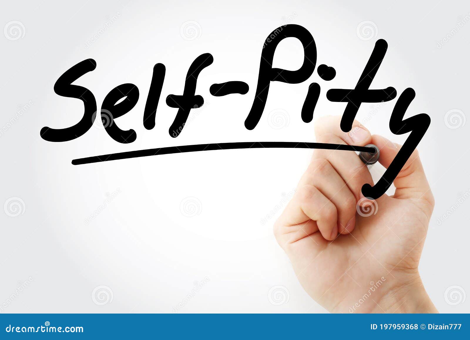Hand Writing Self-pity with Marker Stock Photo - Image of selfnurturing ...