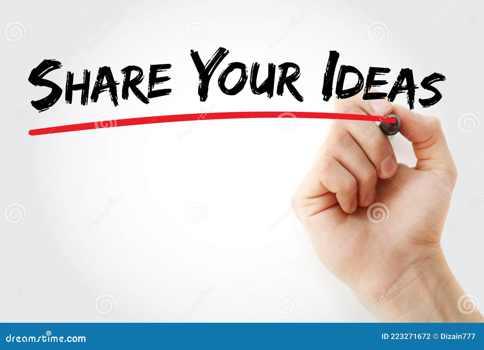 Hand Writing Share Your Ideas with Marker, Concept Background Stock ...