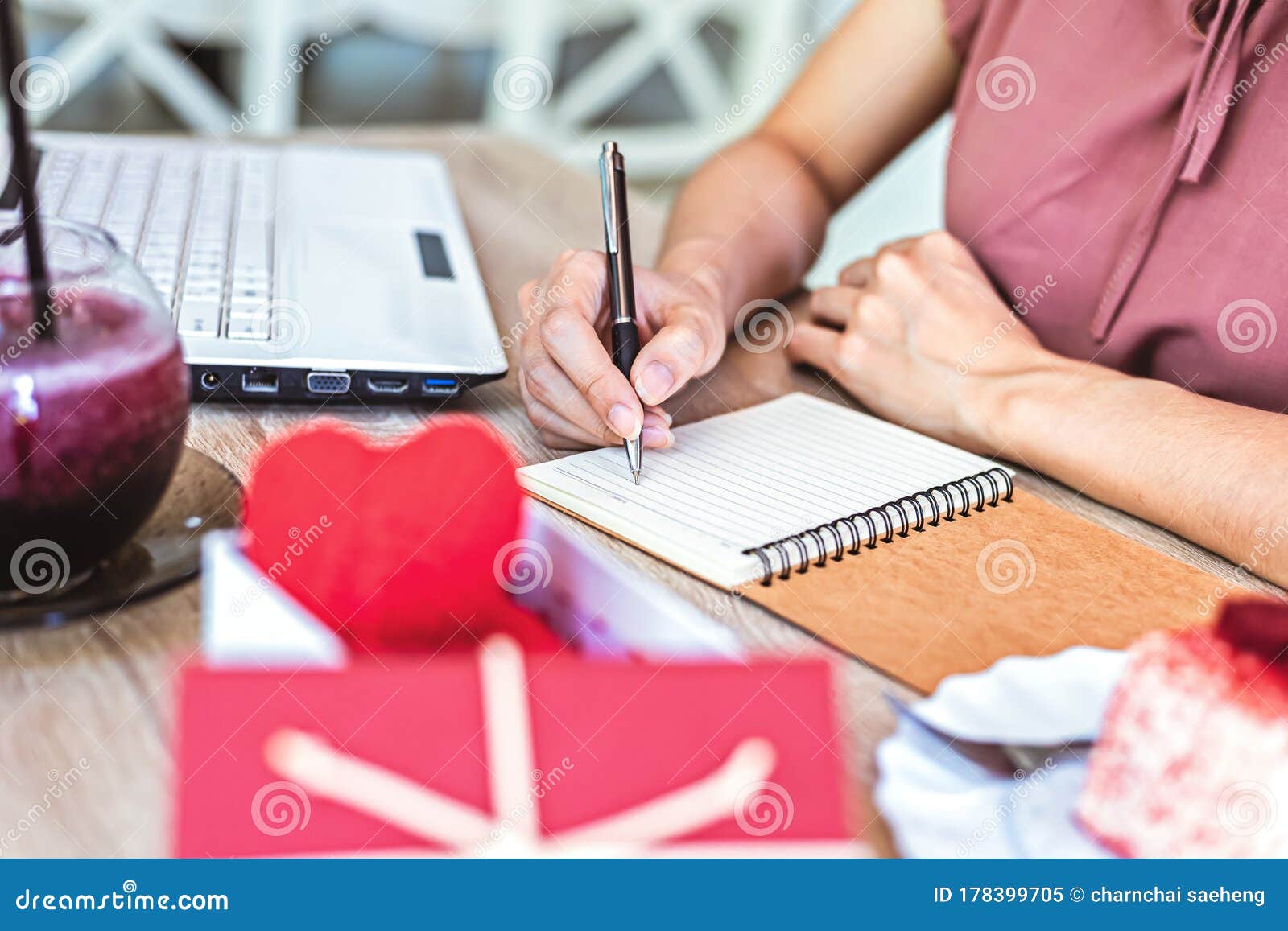 Hand Writing Short Memories Note on Paper with Relaxing Time Stock ...