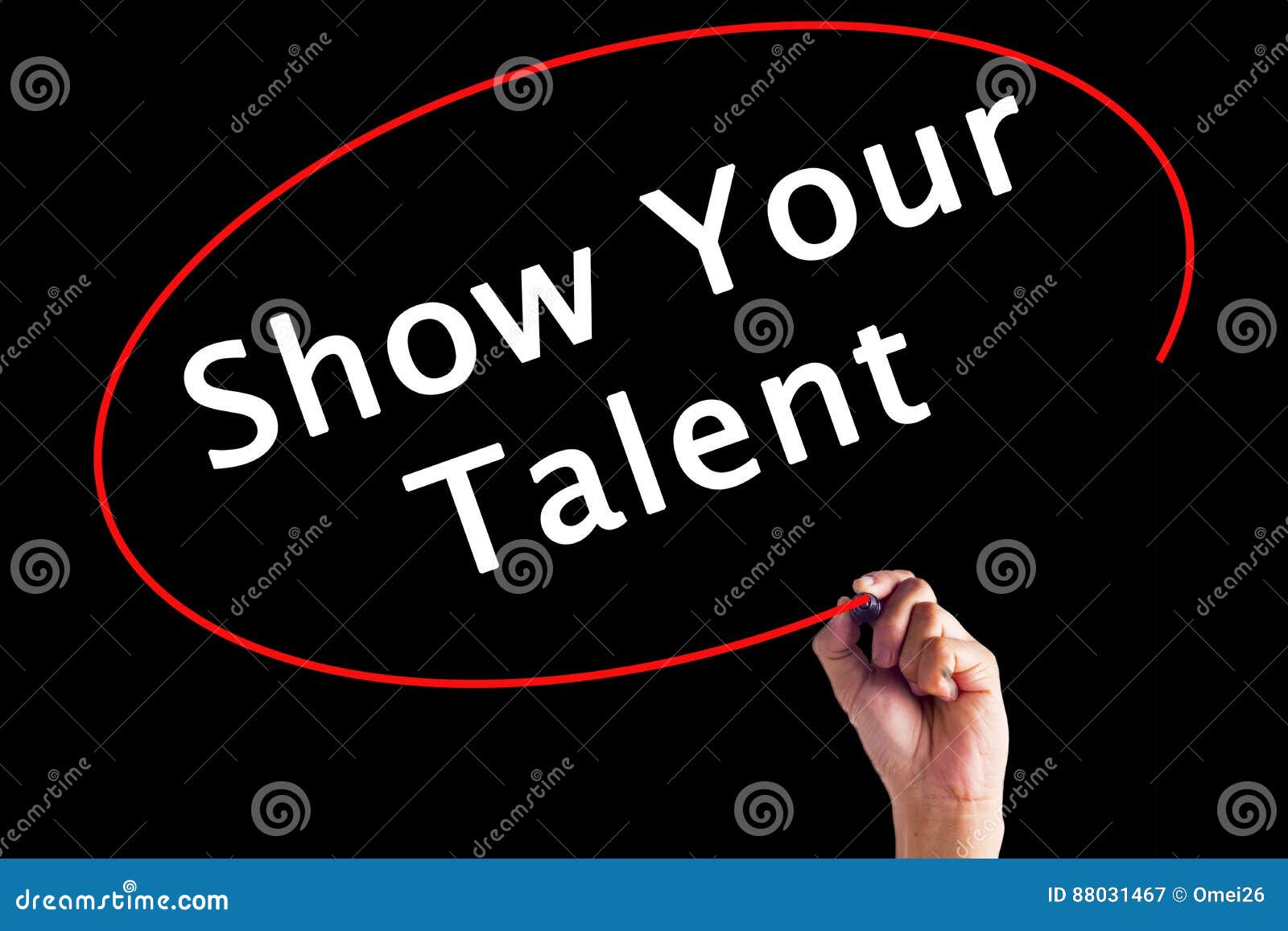Hand Writing Show Your Talent Stock Image - Image of leader ...