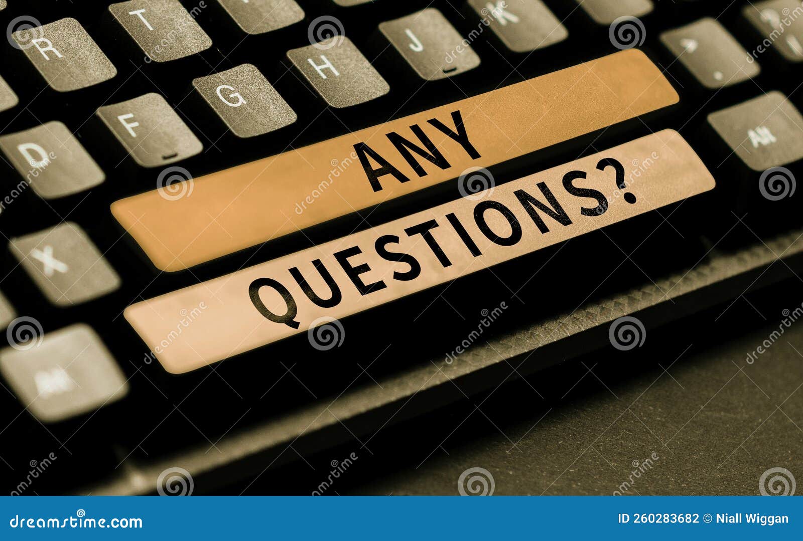 Hand Writing Sign Any Questions Question. Word for Allowing Any ...