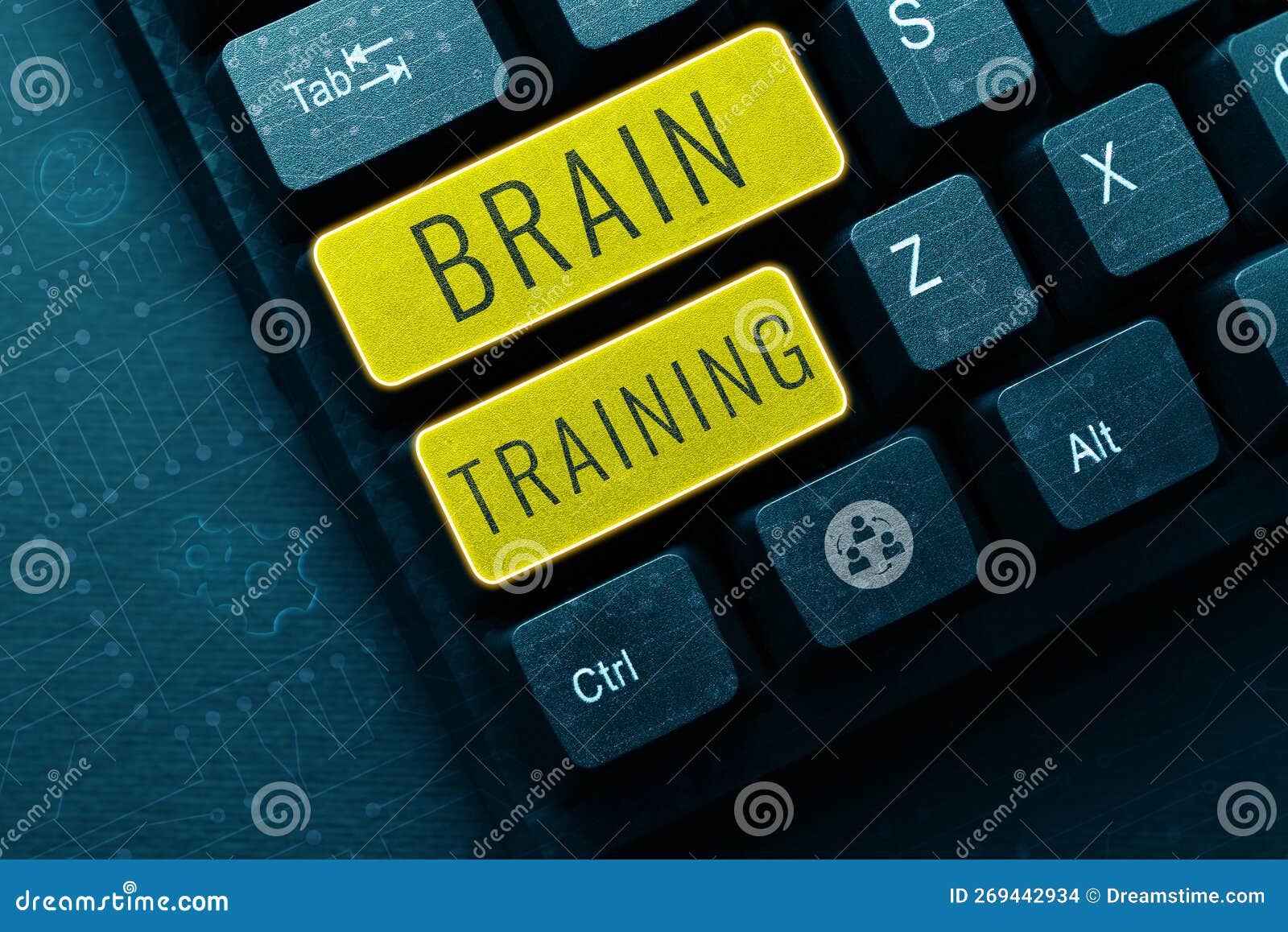 Hand Writing Sign Brain Training. Concept Meaning Mental Activities To ...