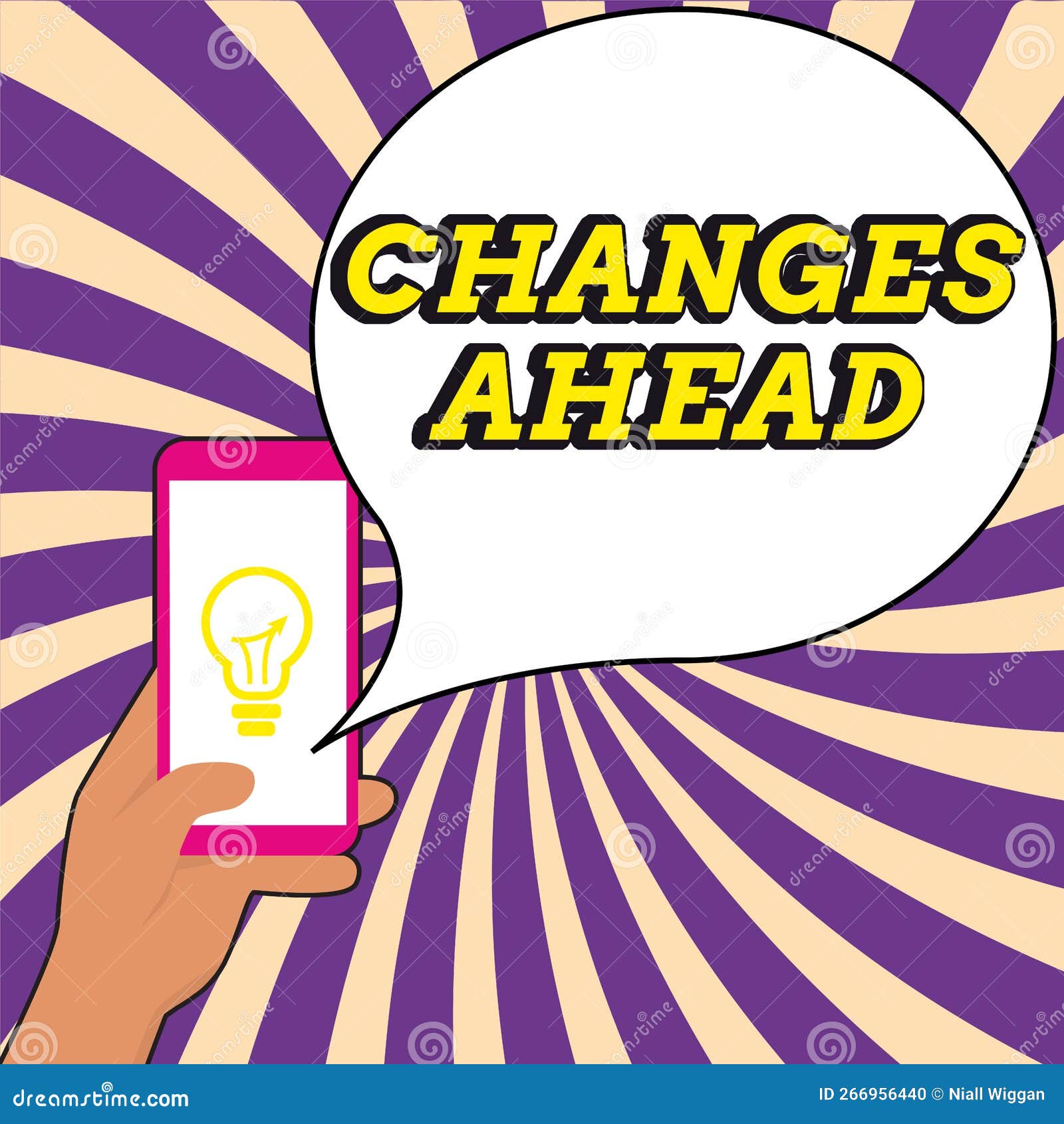 Hand Writing Sign Changes Ahead. Word Written on To Replace with or ...