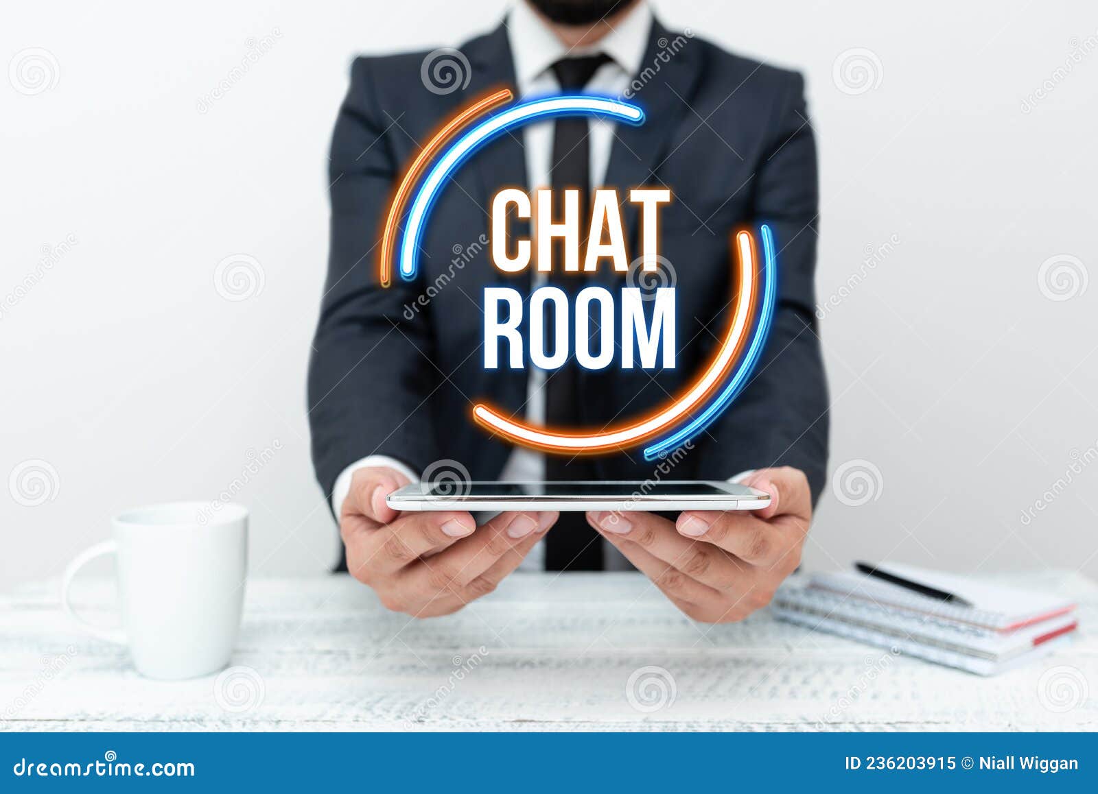 Hand Writing Sign Chat Room. Internet Concept Area on the Internet or ...