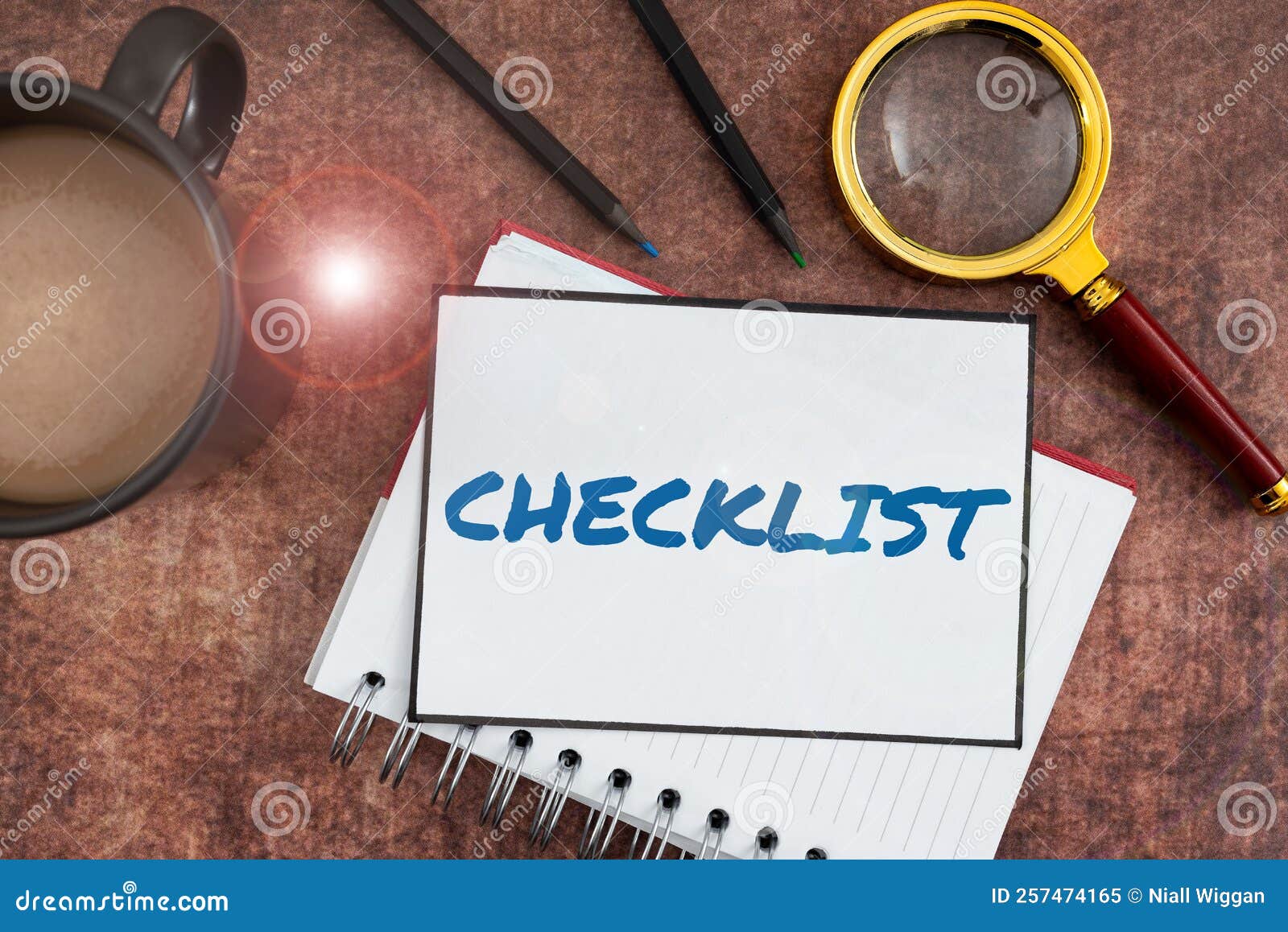 Hand Writing Sign Checklist. Internet Concept List Down of the Detailed ...