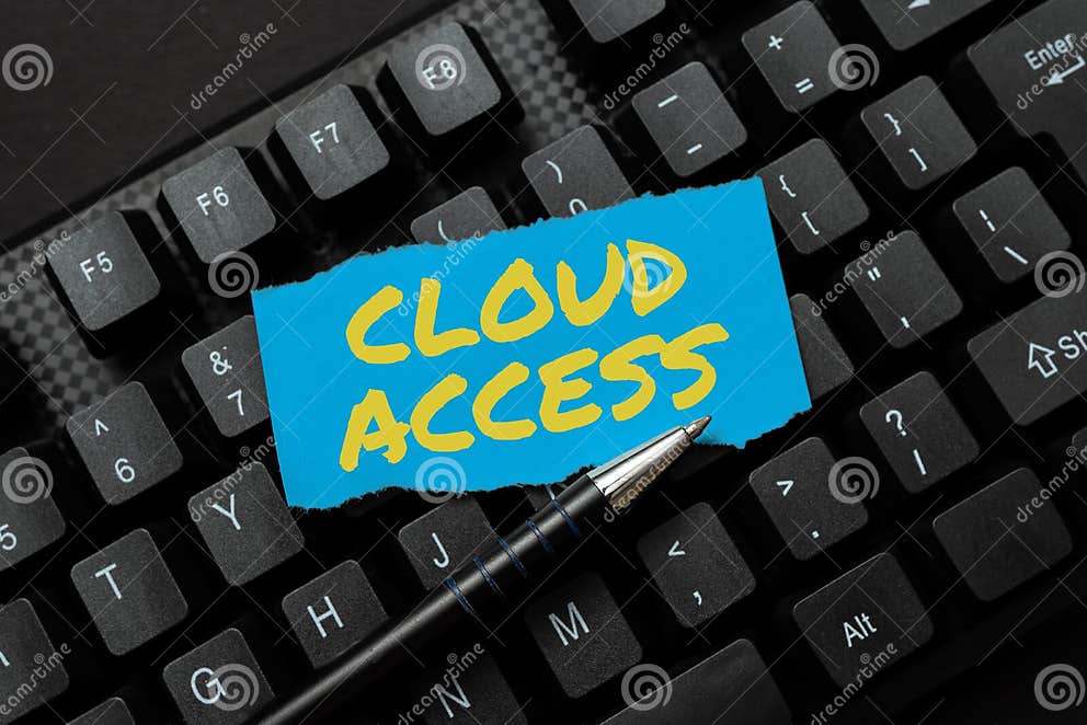 Writing Displaying Text Cloud Access. Word Written on Software Tool ...