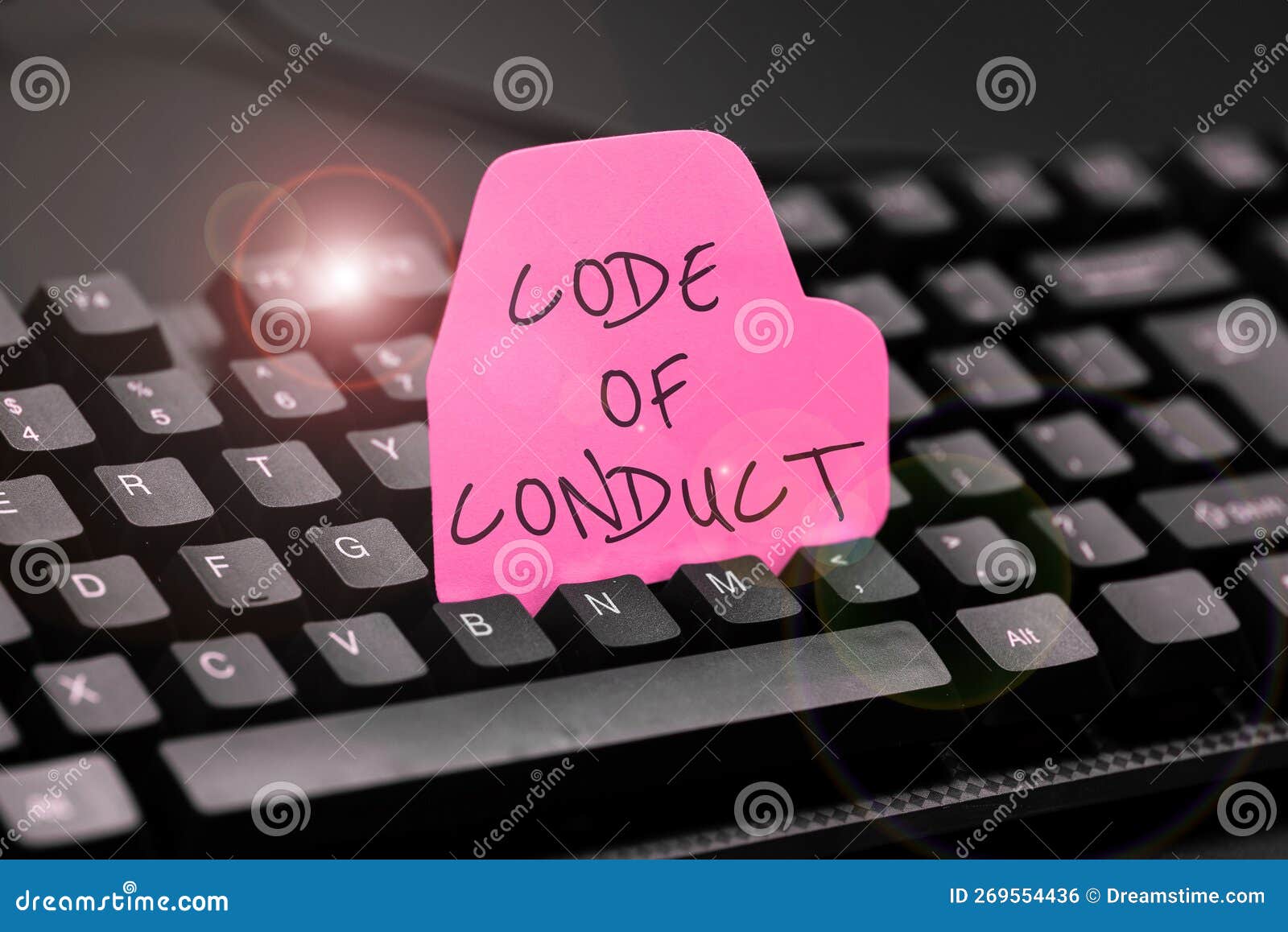 Hand Writing Sign Code of Conduct. Concept Meaning Ethics Rules Moral ...