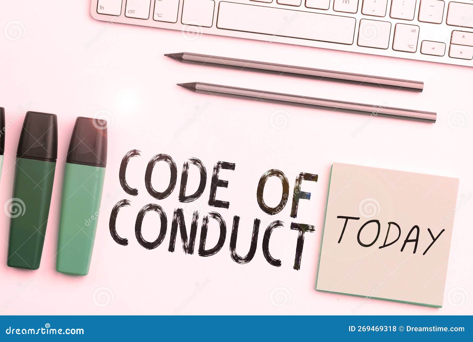 Hand Writing Sign Code of Conduct. Internet Concept Ethics Rules Moral ...