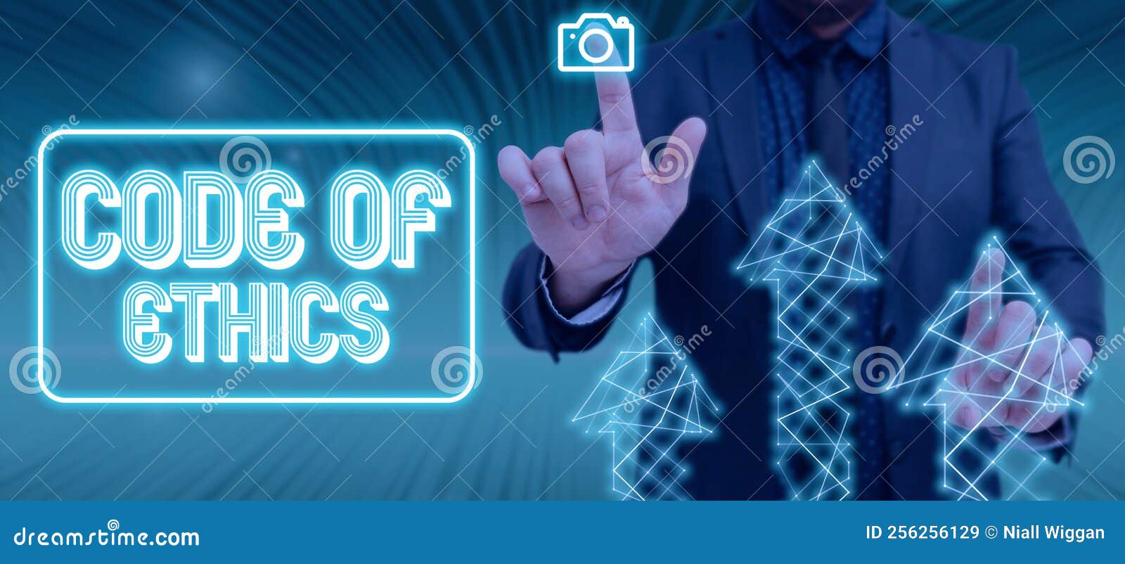 Hand Writing Sign Code of Ethics. Business Idea Moral Rules Ethical ...