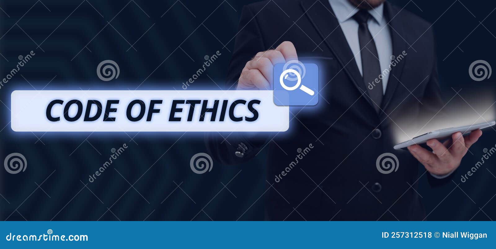 Hand Writing Sign Code of Ethics. Internet Concept Moral Rules Ethical ...