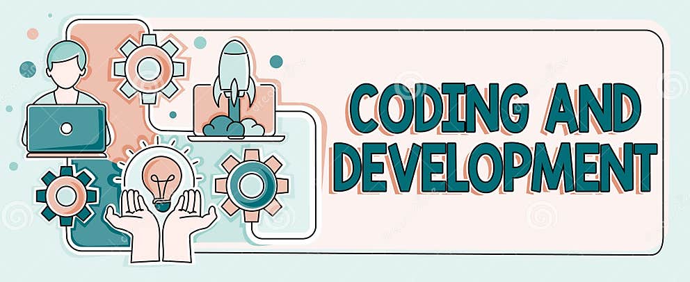 Hand Writing Sign Coding and Development. Internet Concept Programming Building Simple Assembly ...