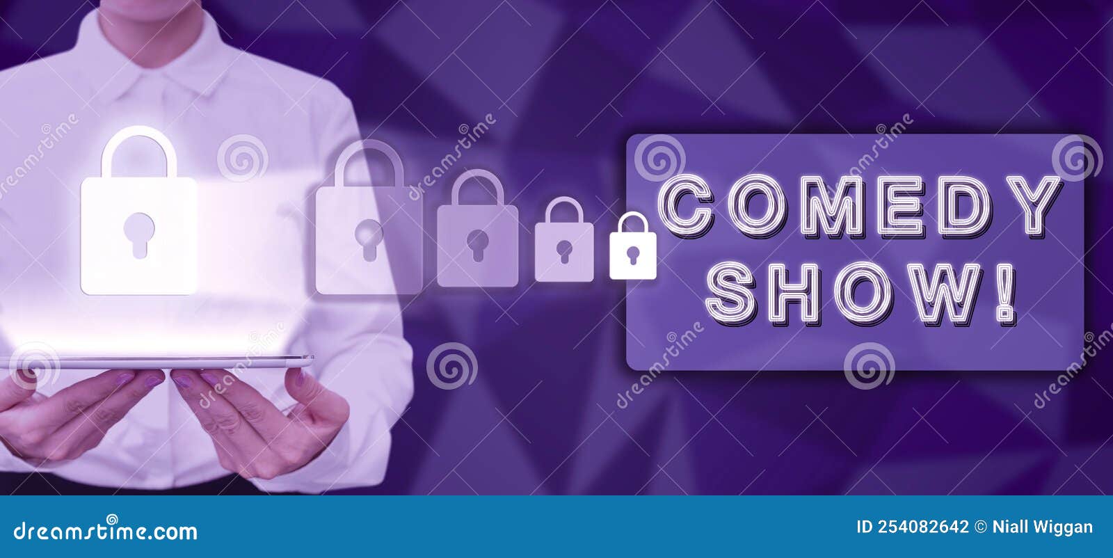 Hand Writing Sign Comedy Show. Word for Funny Program Humorous Amusing ...