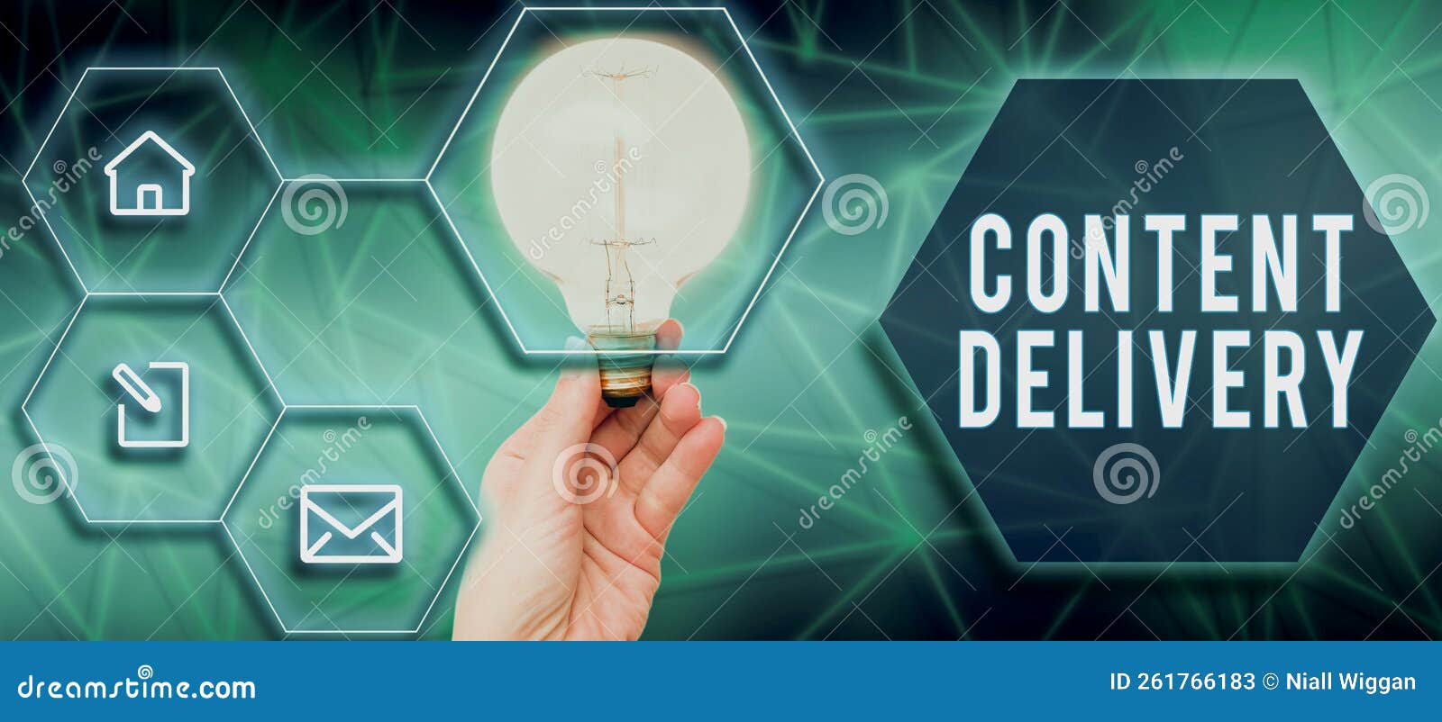 Conceptual Caption Content Delivery. Business Idea Geographically ...