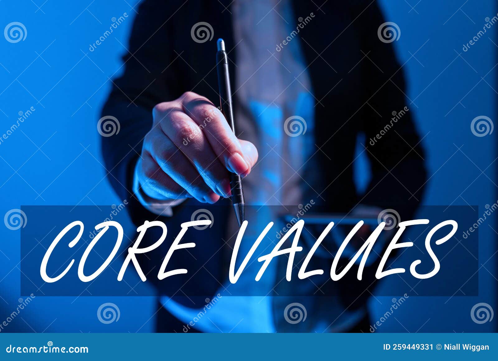 Hand Writing Sign Core Values. Business Concept Principles Which Guide ...