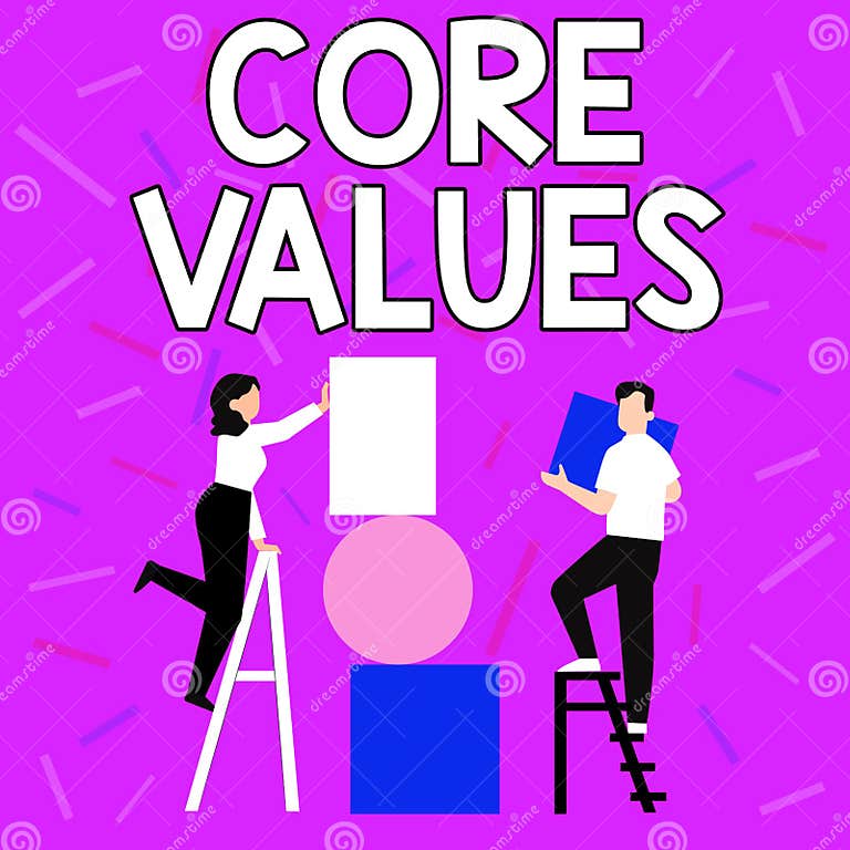 Hand Writing Sign Core Values. Concept Meaning Principles Which Guide ...
