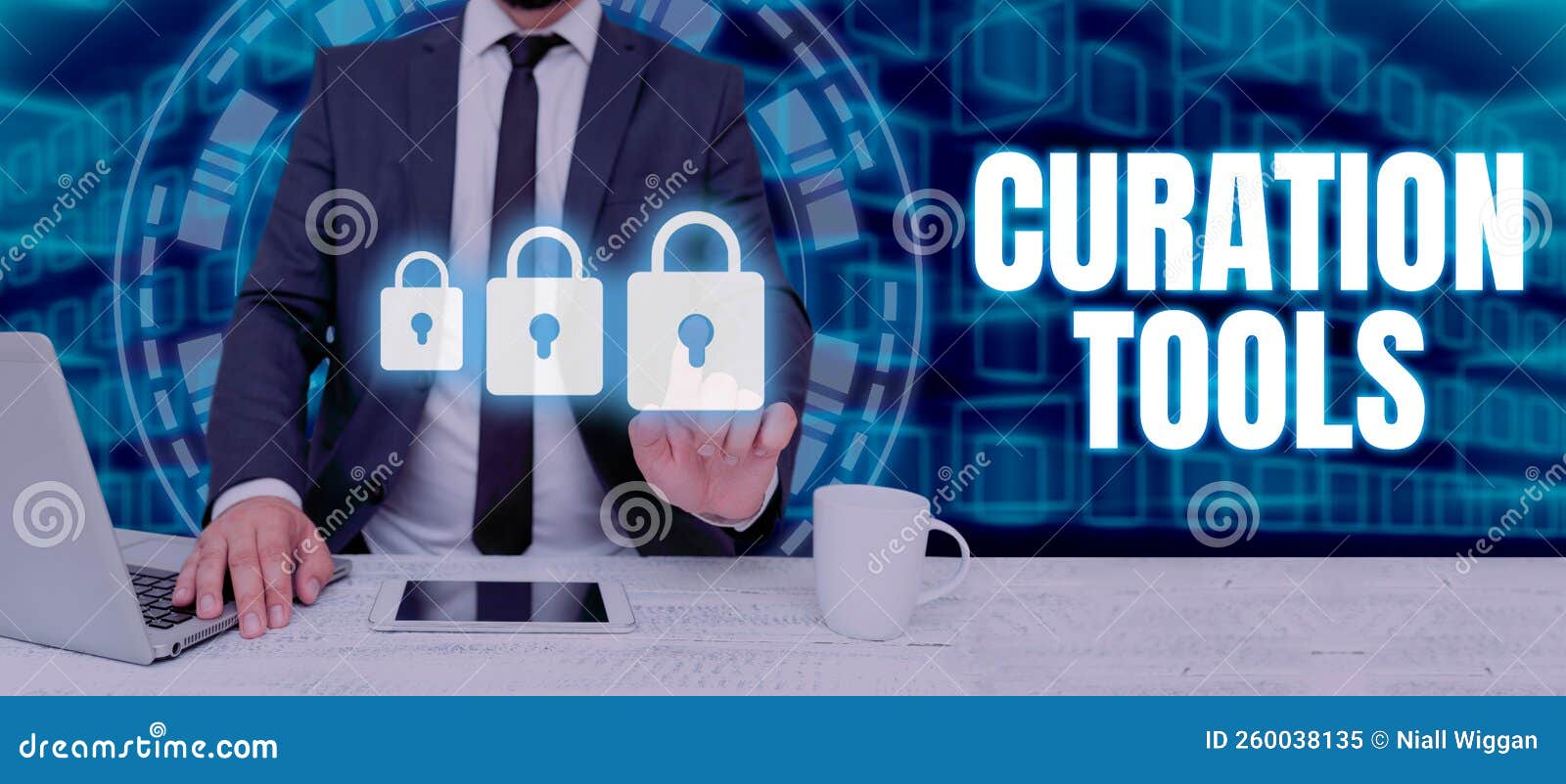 Hand Writing Sign Curation Tools. Internet Concept Great Skill or Broad ...