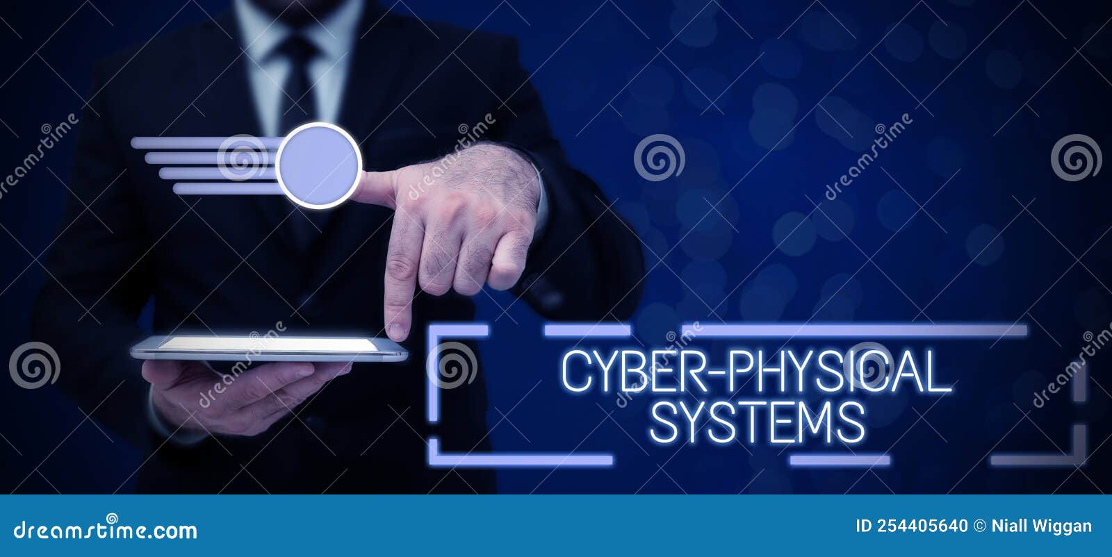 Hand Writing Sign Cyber Physical Systems. Business Showcase Mechanism ...